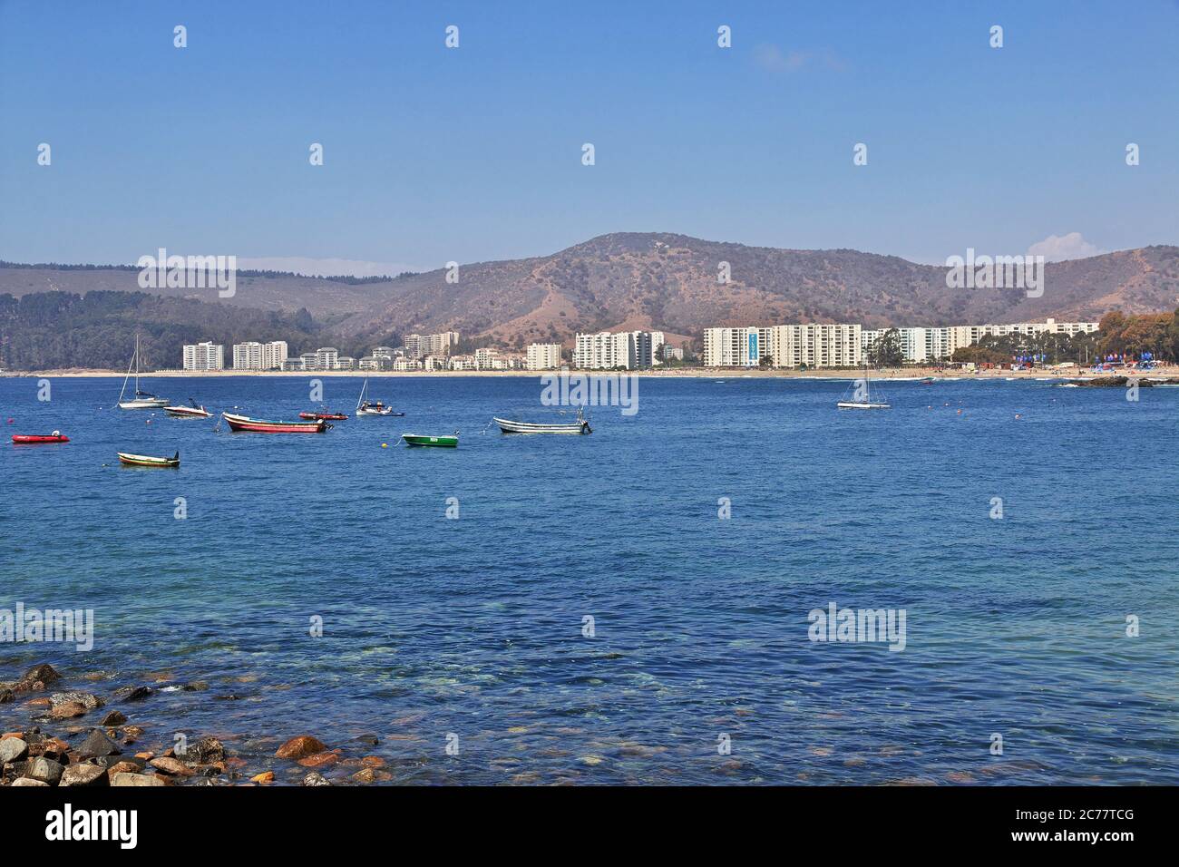 The view on Papudo village, Pacific coast, Chile Stock Photo - Alamy