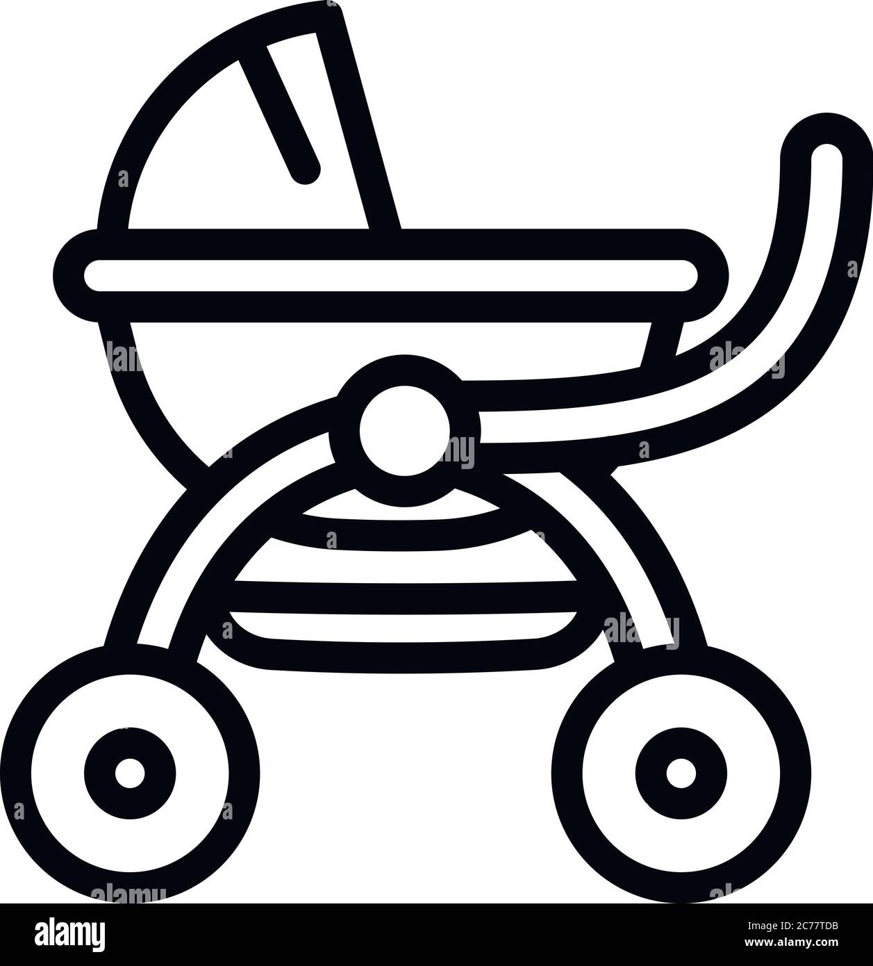 Girl baby pram icon. Outline girl baby pram vector icon for web design ...