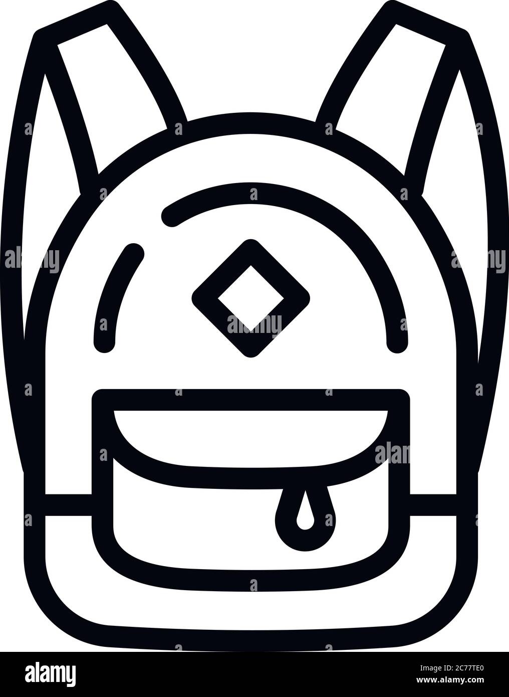 Camp backpack icon. Outline camp backpack vector icon for web design ...