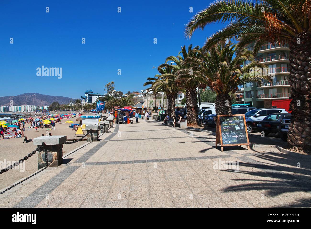 The promenade in Papudo village, Pacific coast, Chile Stock Photo - Alamy