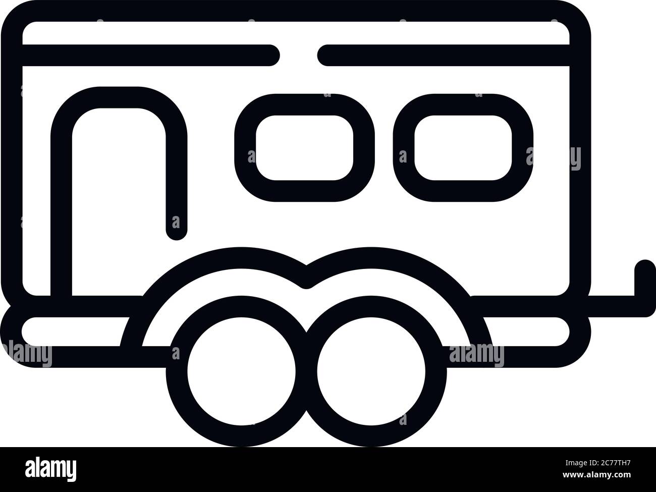 Rv trailer icon. Outline rv trailer vector icon for web design isolated ...