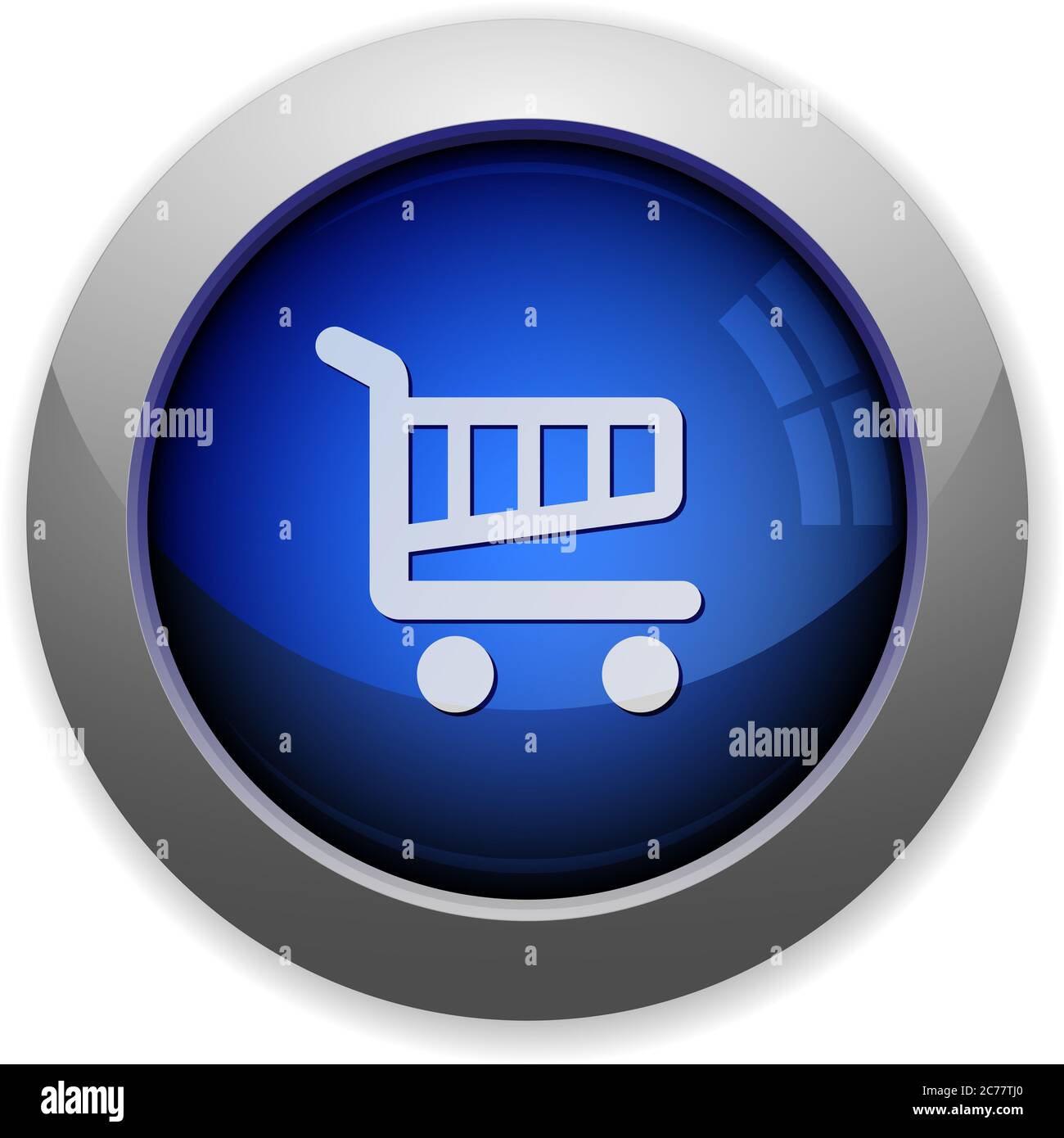 Blue glossy cart web button Stock Photo - Alamy