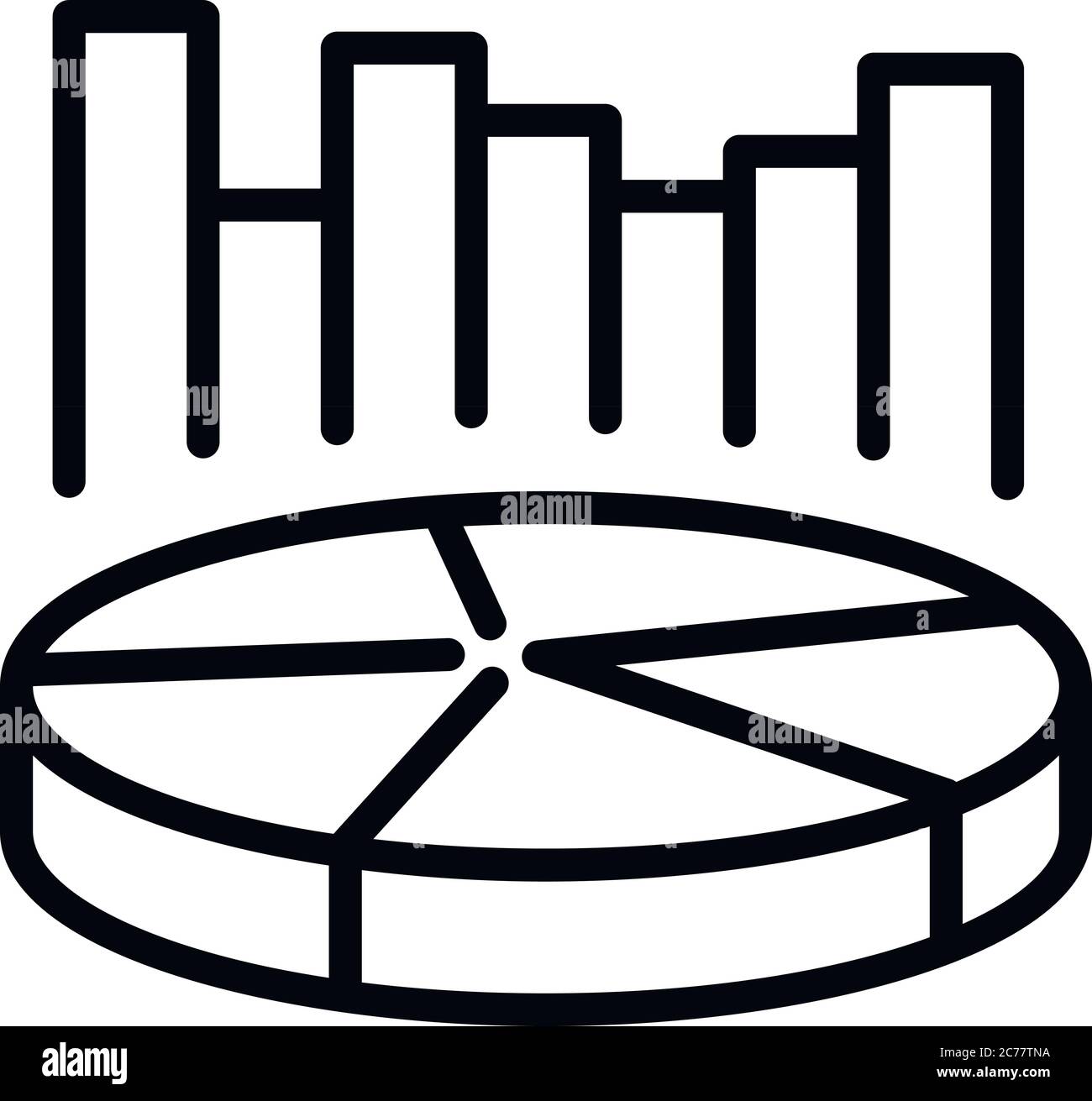 Pie chart cohesion icon. Outline pie chart cohesion vector icon for web design isolated on white ...