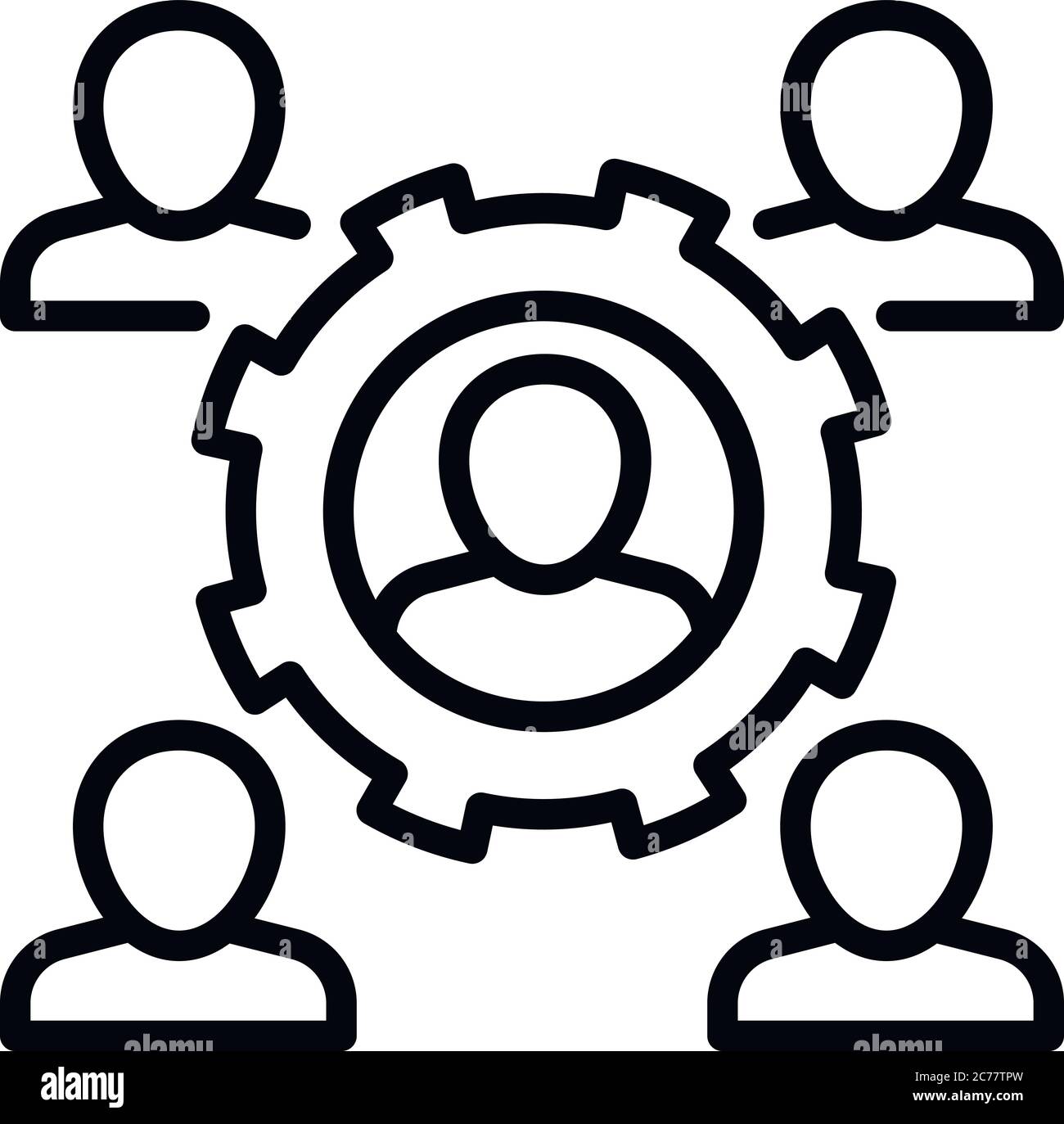 Gear system cohesion icon. Outline gear system cohesion vector icon for ...