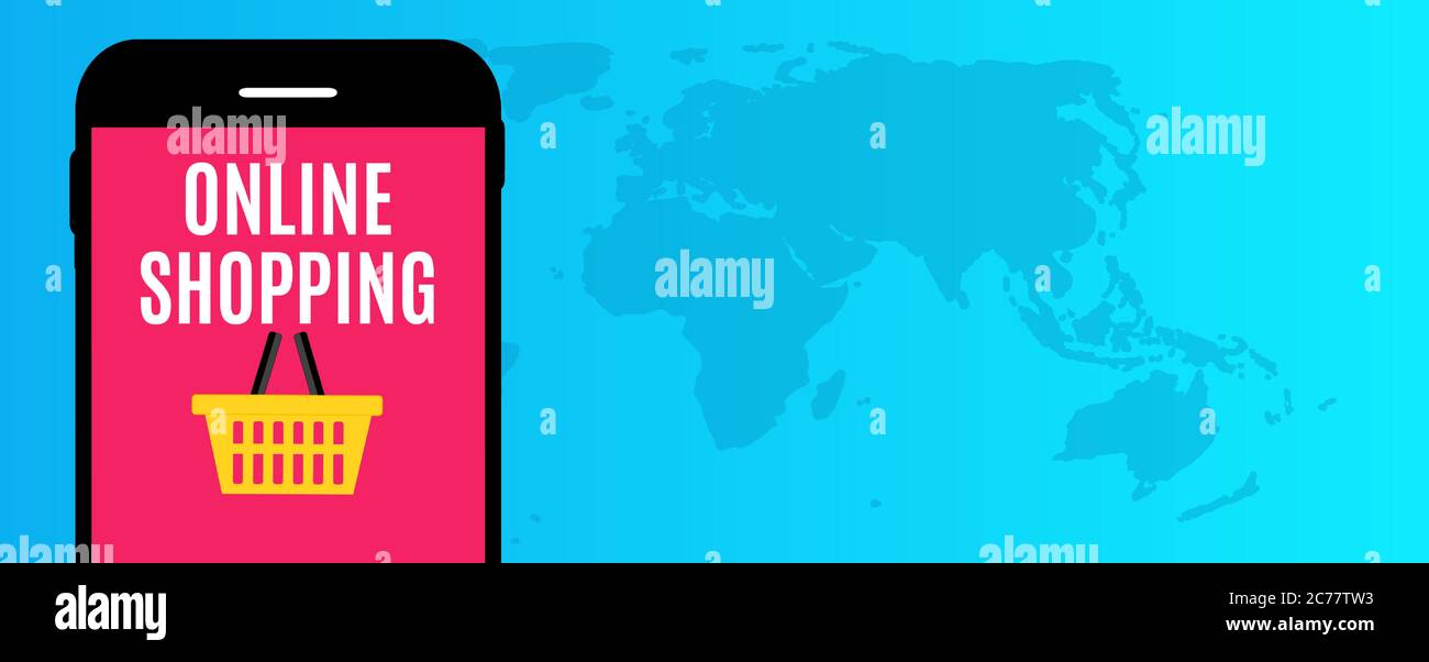 Online Shopping Concept. Modern flat concept for web banners, websites ...