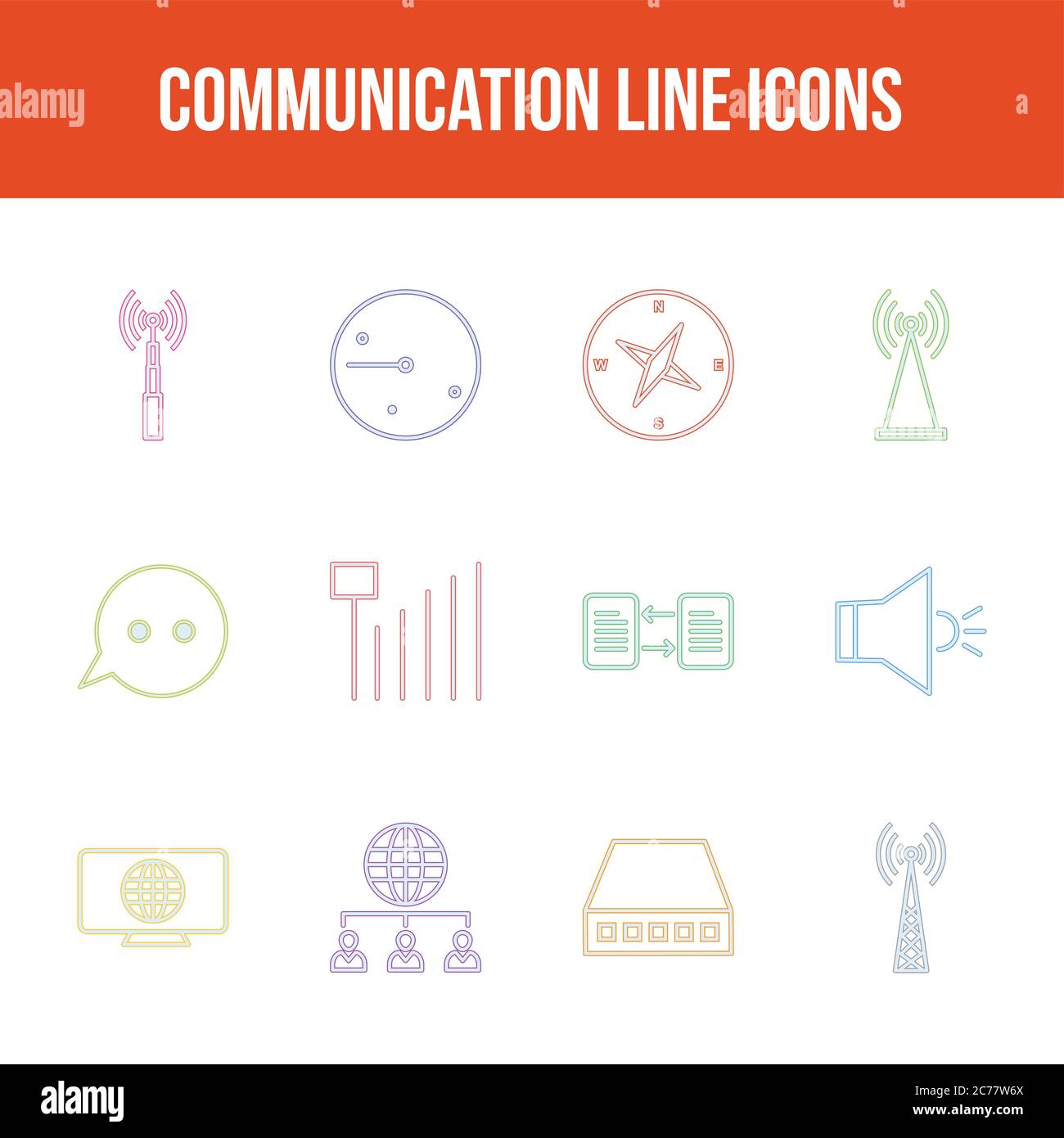 Unique Communication Vector Line Icon Set Stock Vector Image And Art Alamy