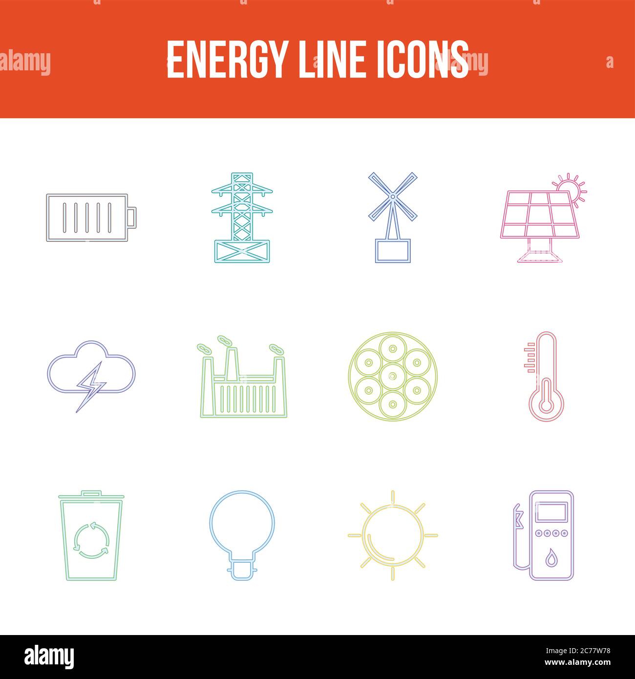 Unique energy vector line icon set Stock Vector Image & Art - Alamy