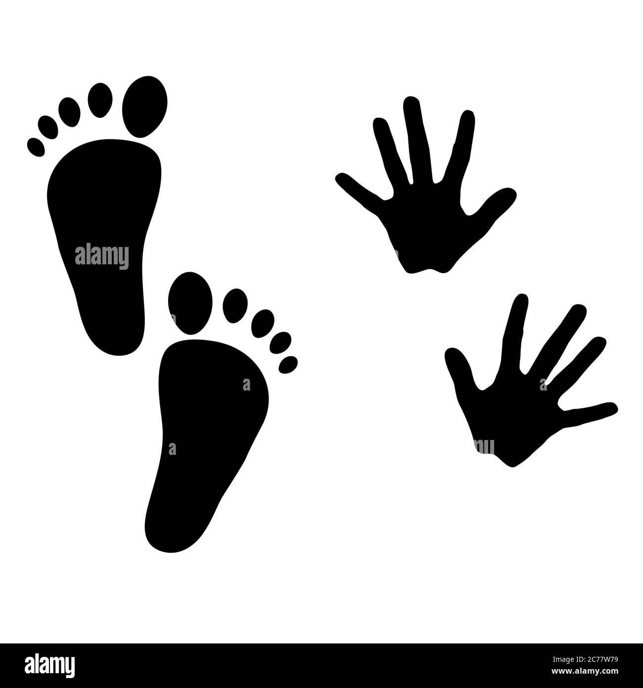 Handprint footprint Stock Vector Images - Alamy