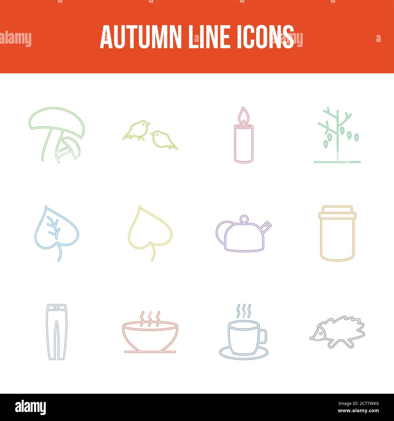 Unique autumn vector line icon set Stock Vector Image & Art - Alamy