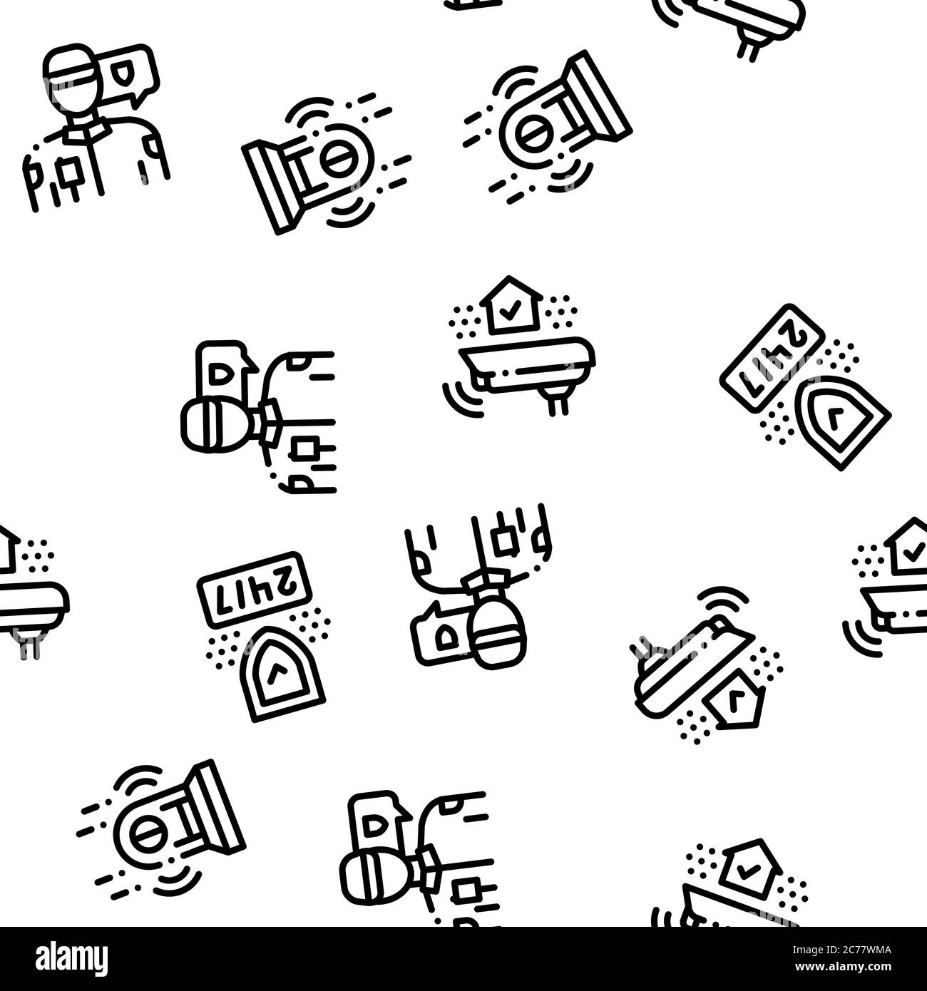 Security Agency Property Protect Icons Set Vector Stock Vector Image ...