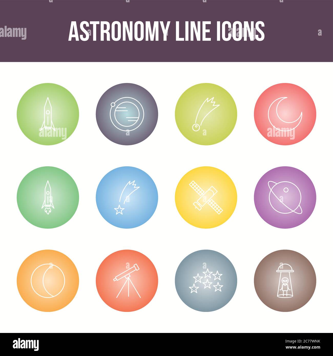 Unique astronomy vector line icon set Stock Vector Image & Art - Alamy