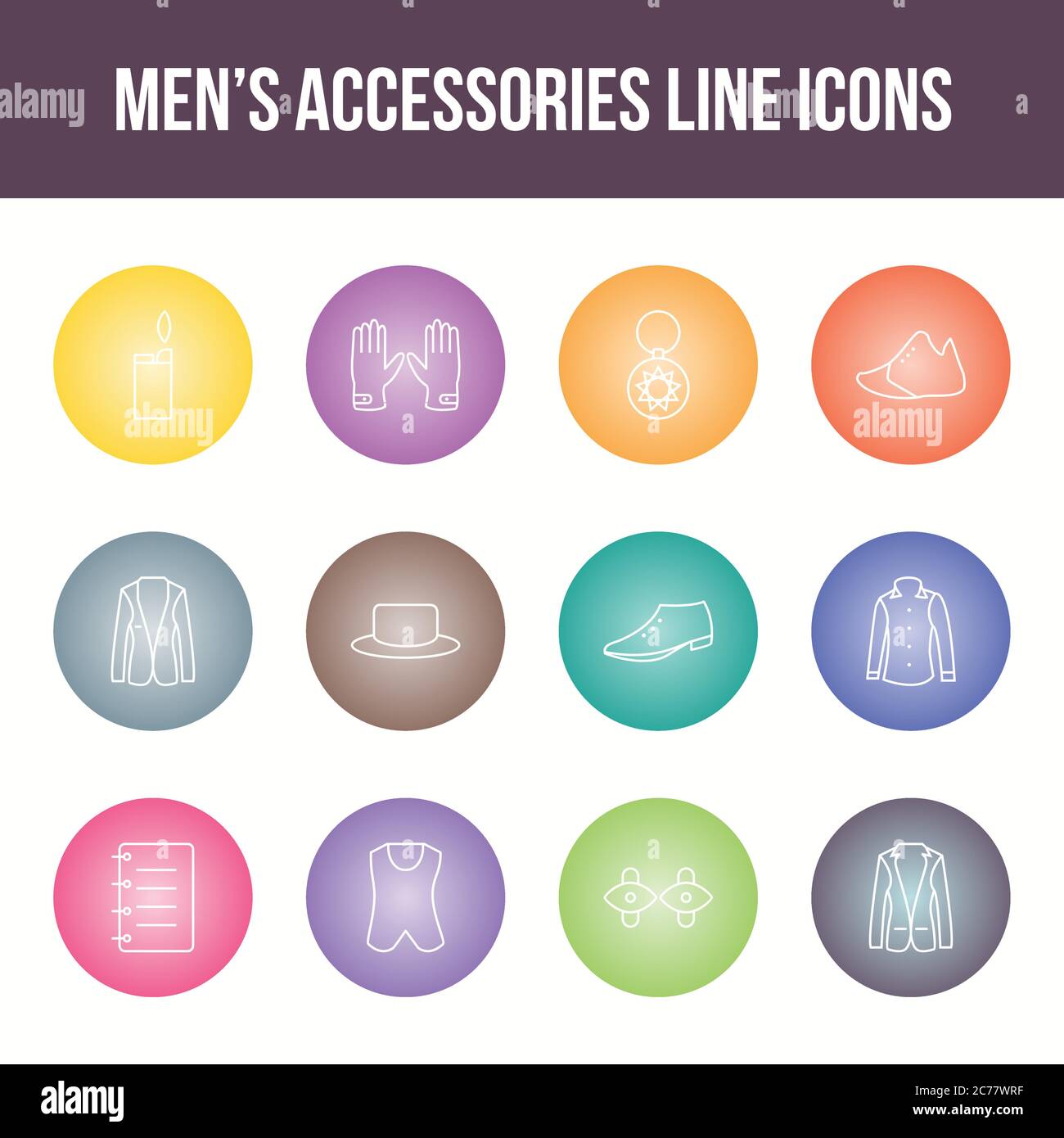 Unique men's accessories vector line icon set Stock Vector Image & Art ...