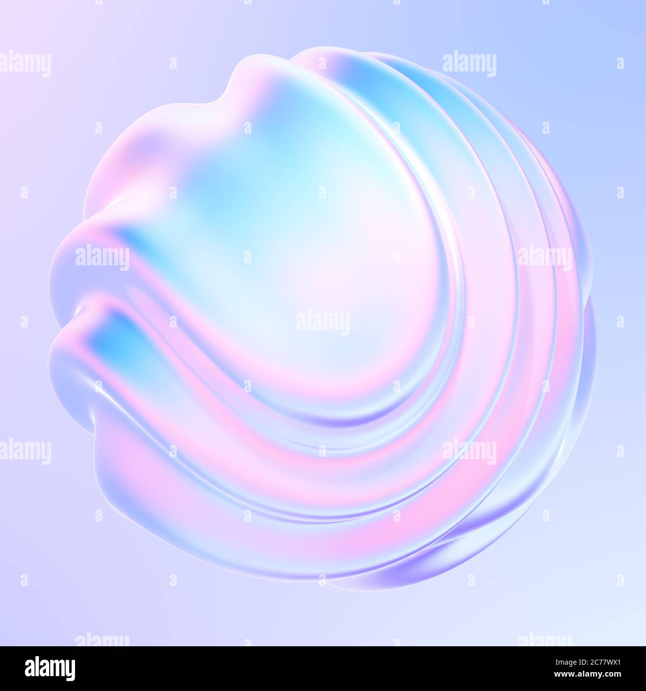 Liquid metal 3D shape design element. Fluid gradient shape with waves ...