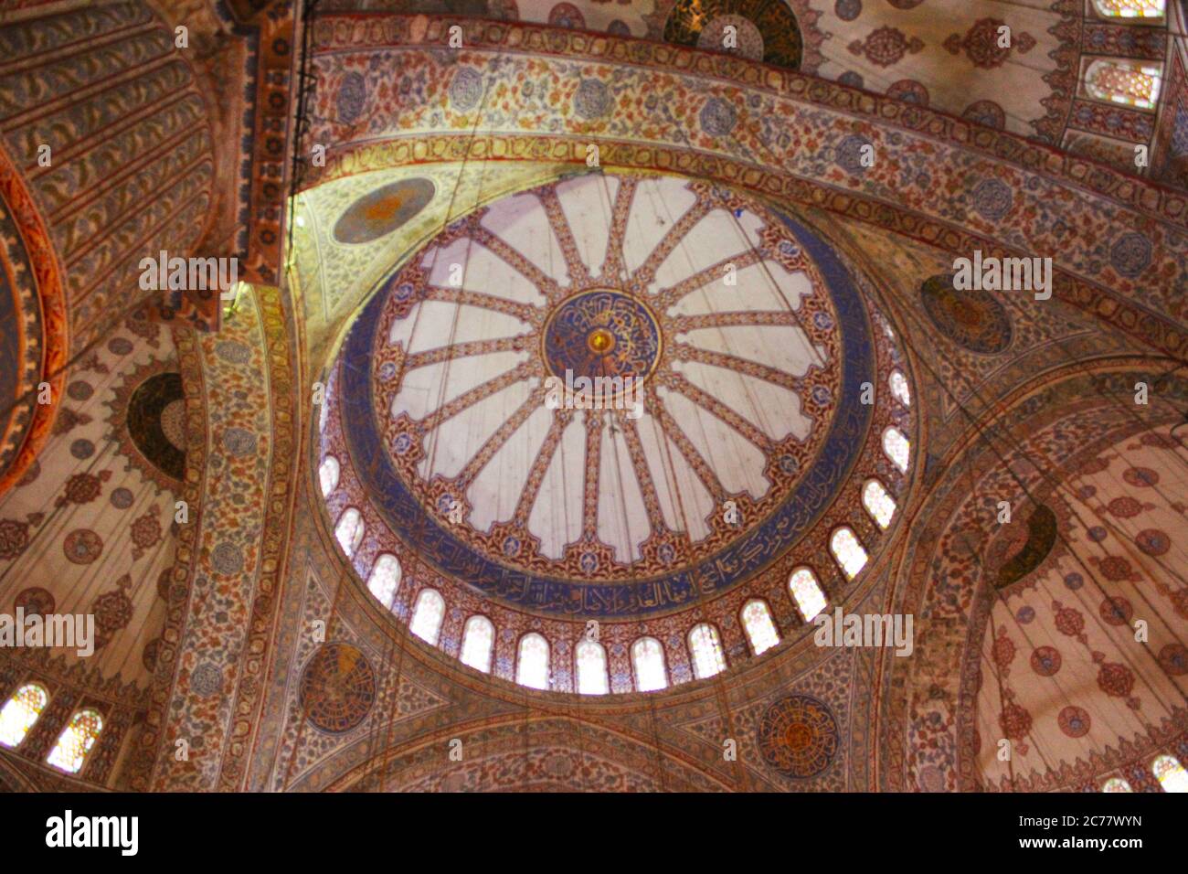 Interior of The Blue Mosque also known as Sultan Ahmed Mosque,hand ...