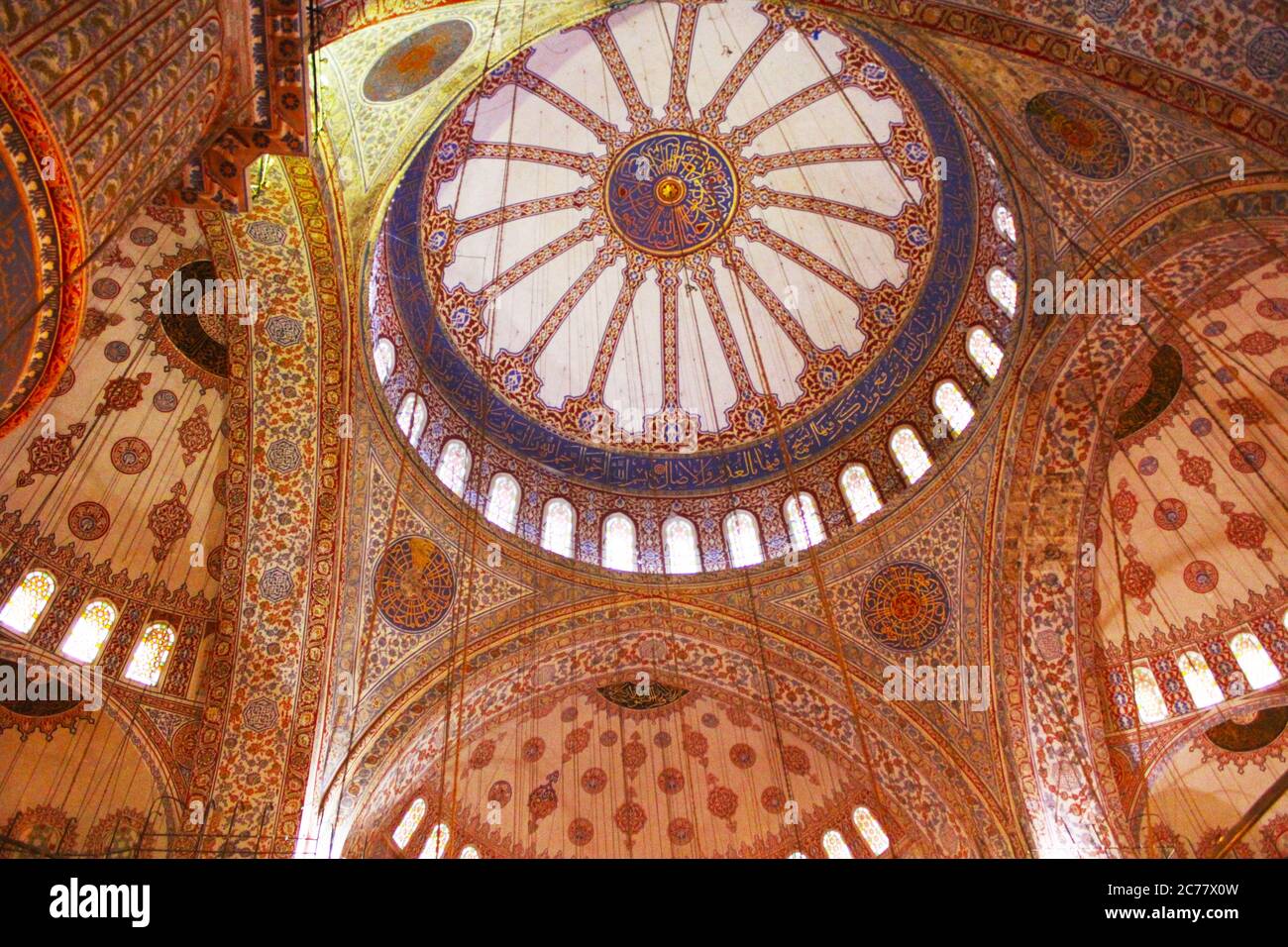 Interior of The Blue Mosque also known as Sultan Ahmed Mosque,hand ...