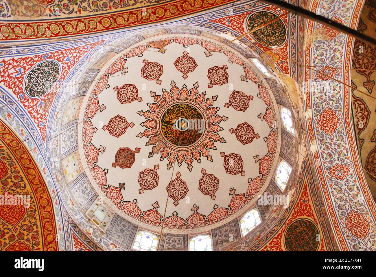 Interior of The Blue Mosque also known as Sultan Ahmed Mosque,hand ...