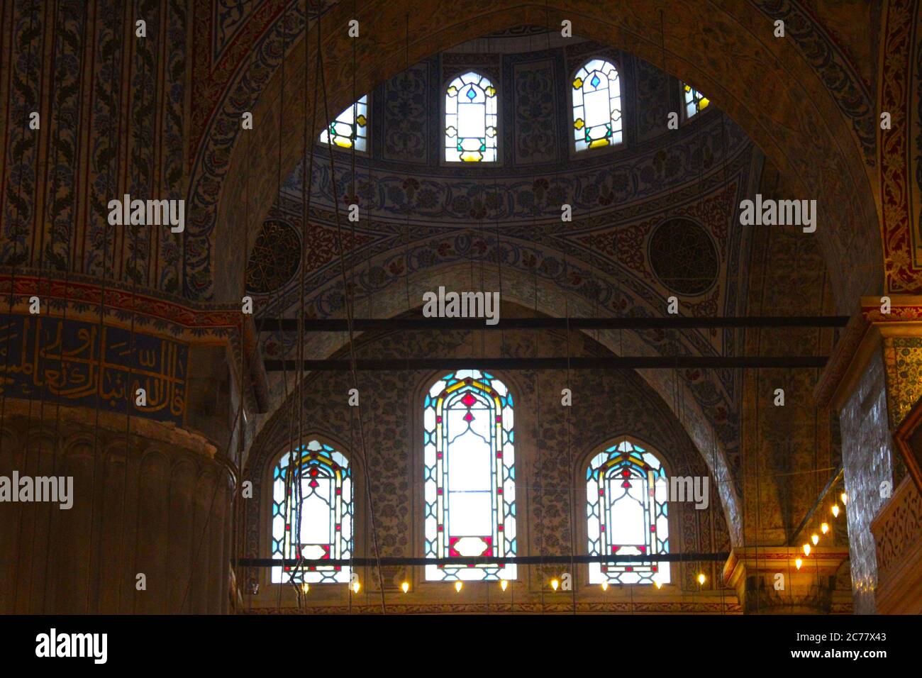 Interior of The Blue Mosque also known as Sultan Ahmed Mosque,hand ...