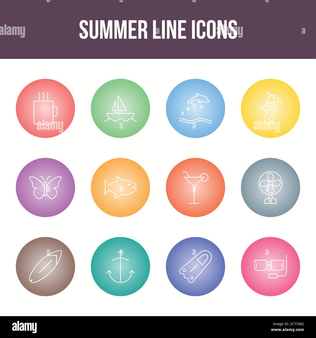 Unique summer vector line icon set Stock Vector Image & Art - Alamy