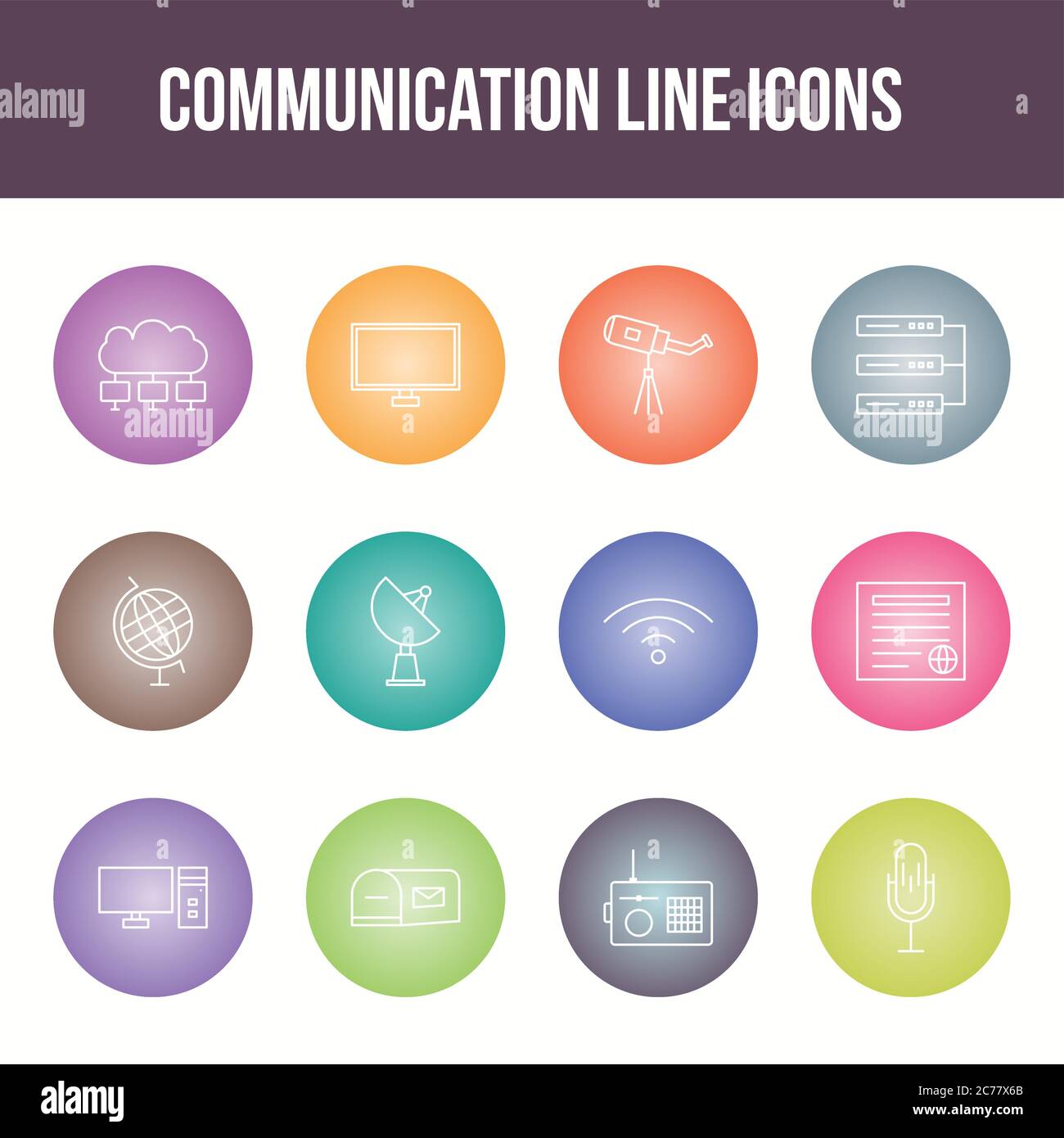 Unique communication vector line icon set Stock Vector Image & Art - Alamy