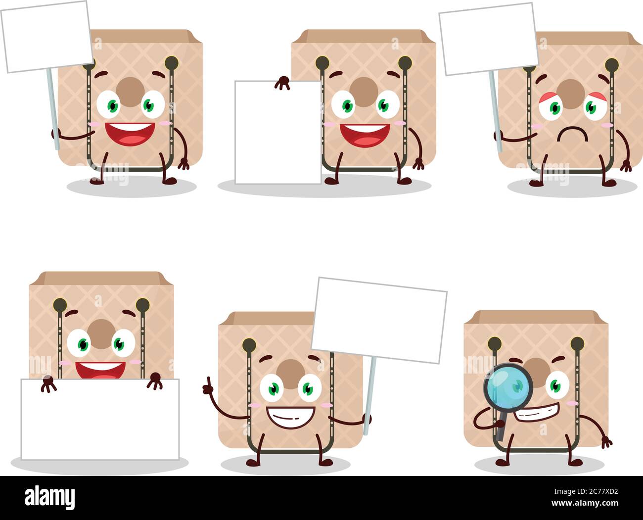 Women sling bag cartoon character bring information board Stock Vector ...