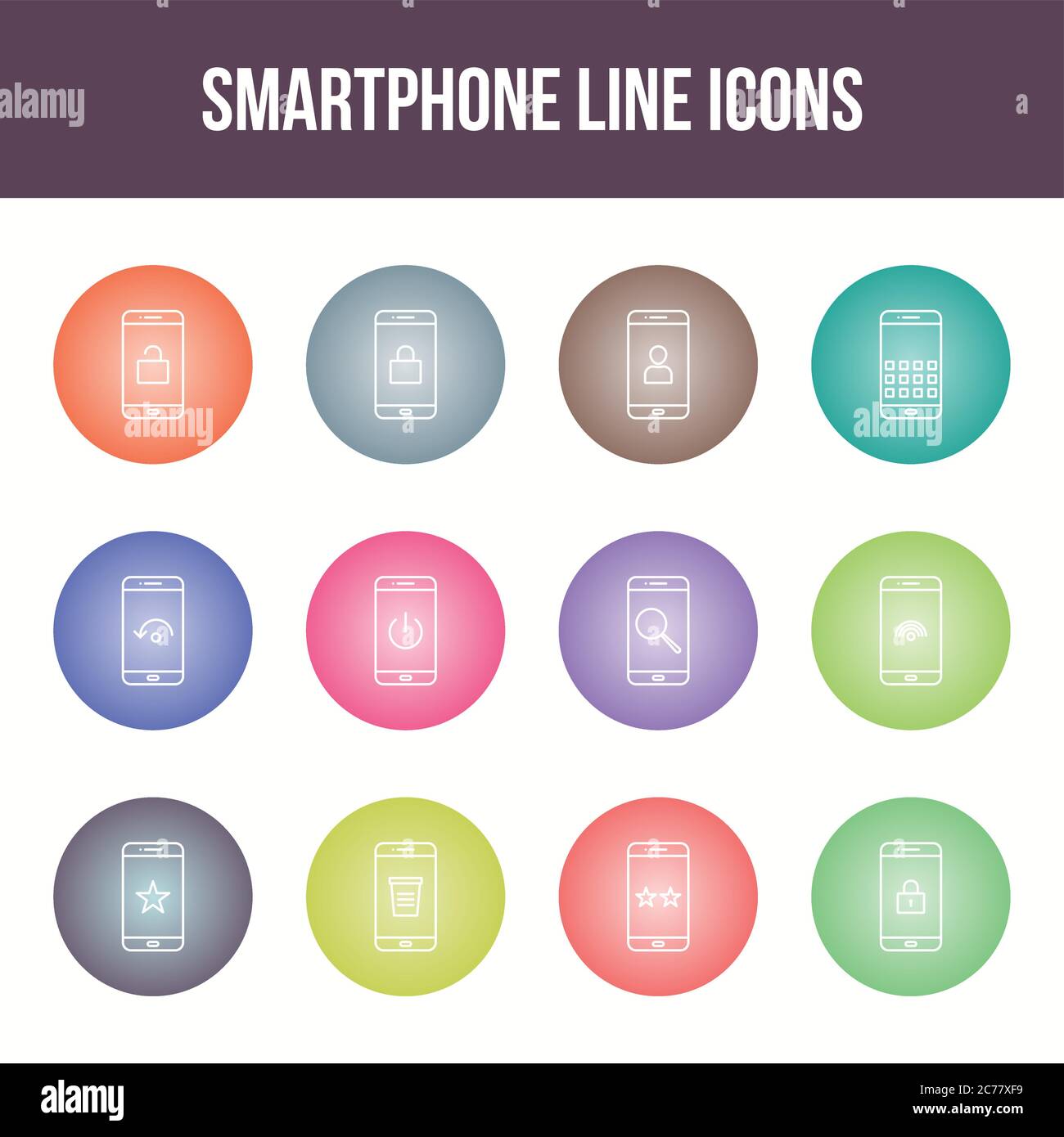 Unique smartphone vector line icon set Stock Vector Image & Art - Alamy