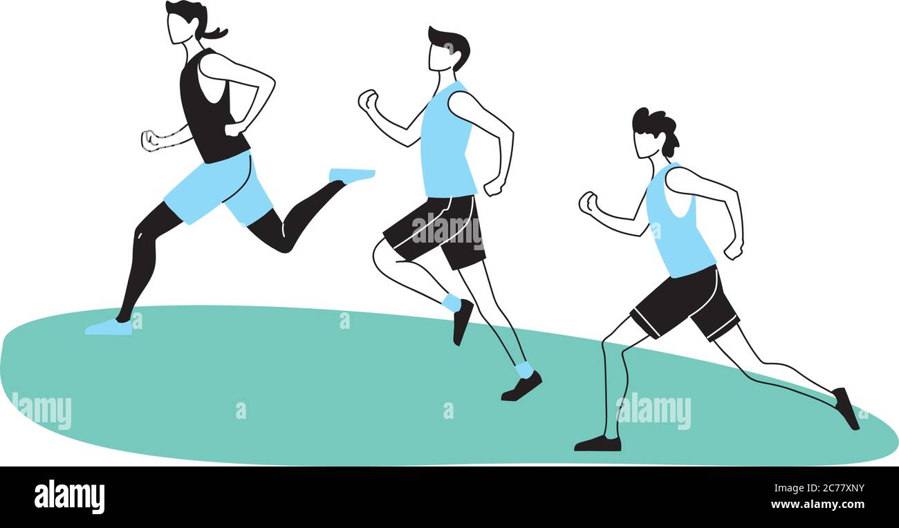 men in sportswear for running vector illustration design Stock Vector ...