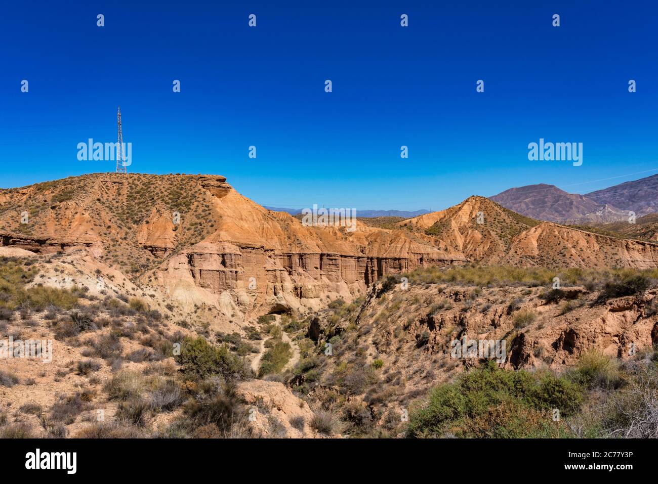 Tabernas desert, in spanish Desierto de Tabernas, Andalusia. Europe ...