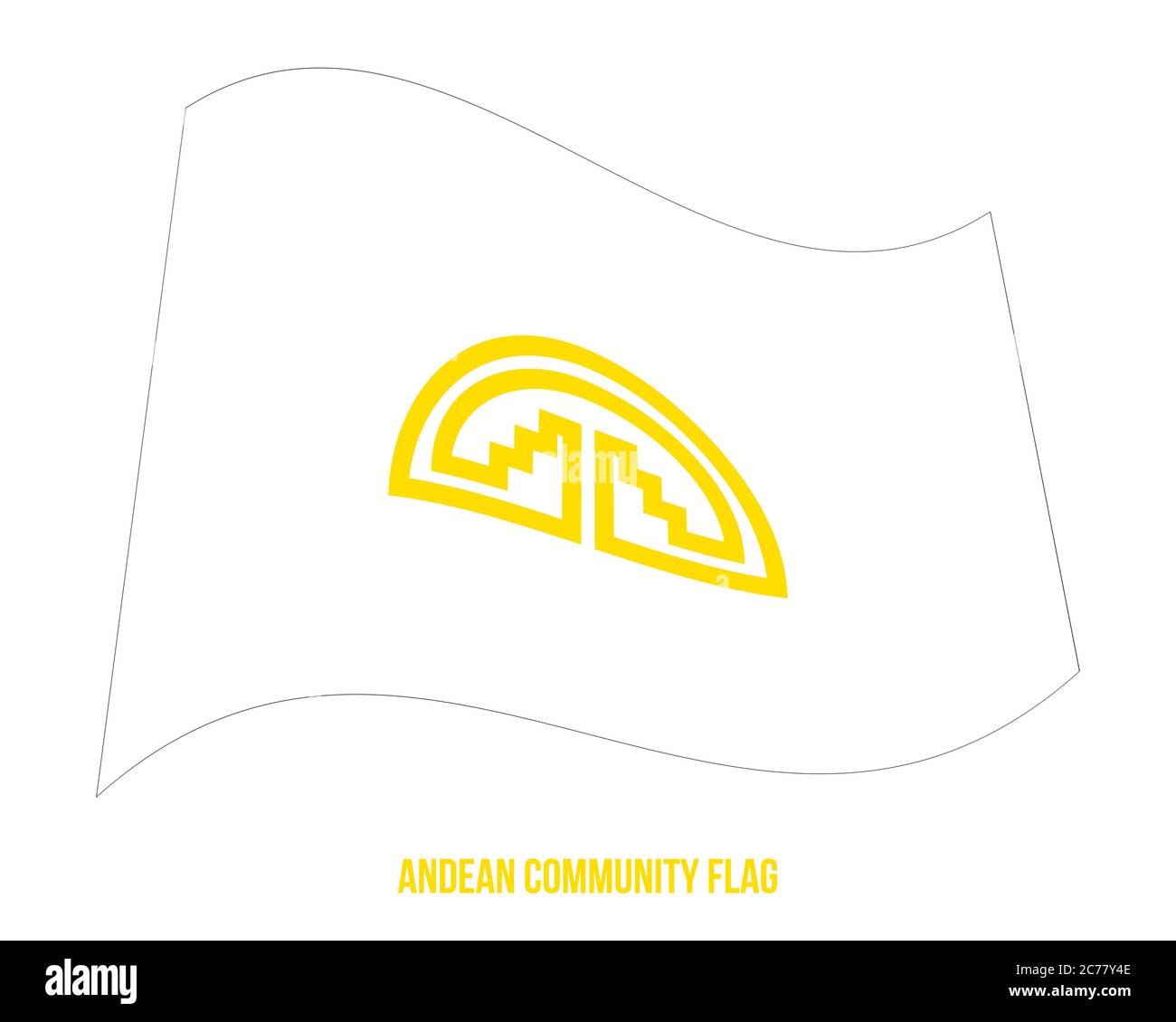 Andean Community (CAN) Flag Waving Vector Illustration on White ...