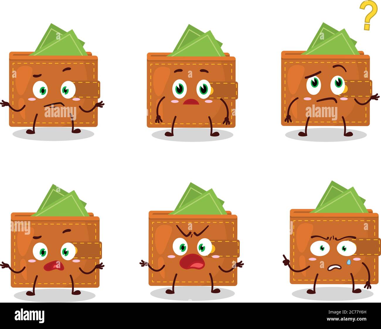 Cartoon character of wallet with what expression Stock Vector Image ...
