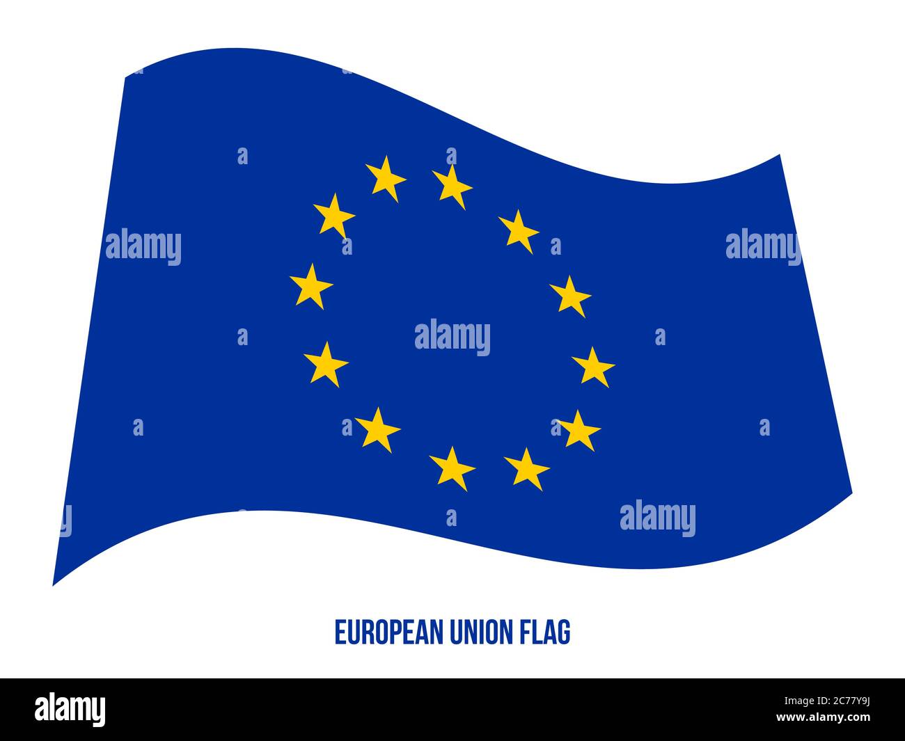 European Union (EU) Flag Waving Vector Illustration on White Background ...