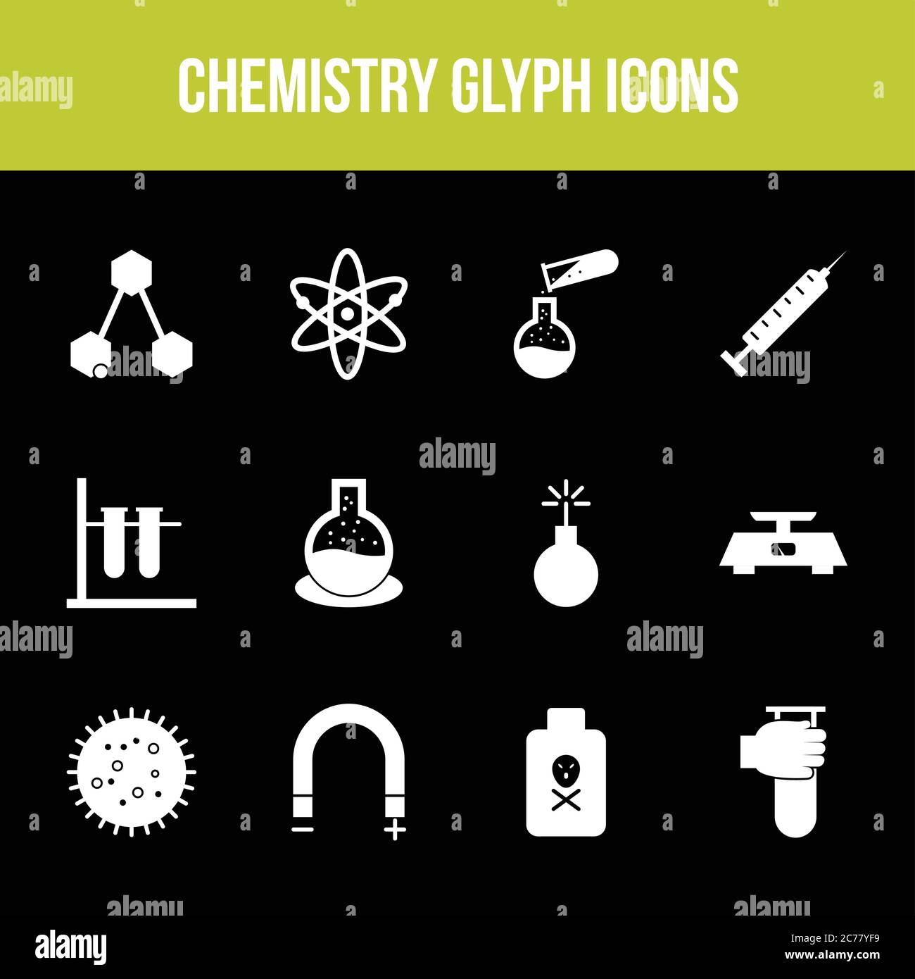 Unique chemistry vector glyph icon set Stock Vector Image & Art - Alamy