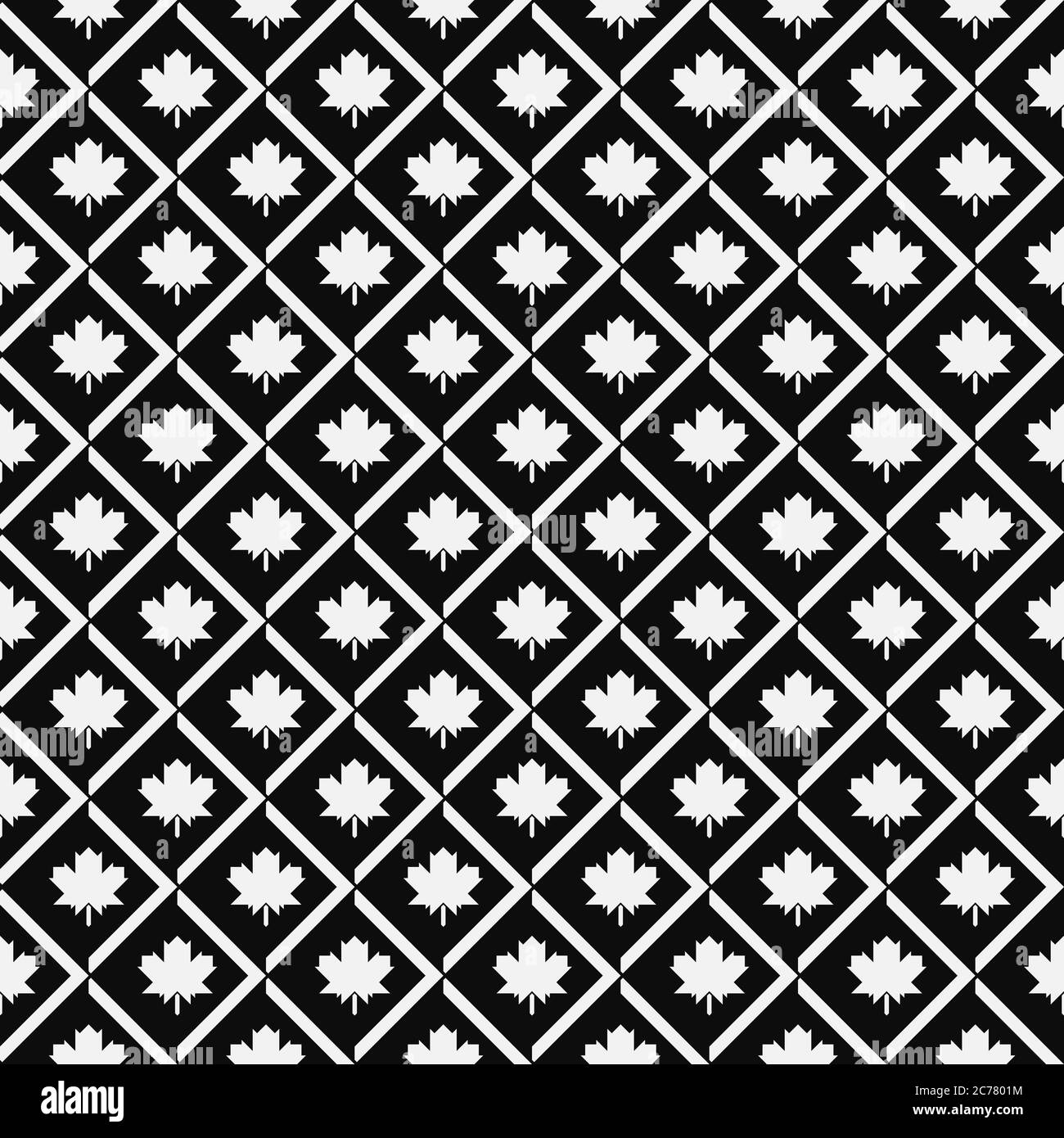 Seamless maple leafs pattern Black and White Stock Photos & Images - Alamy