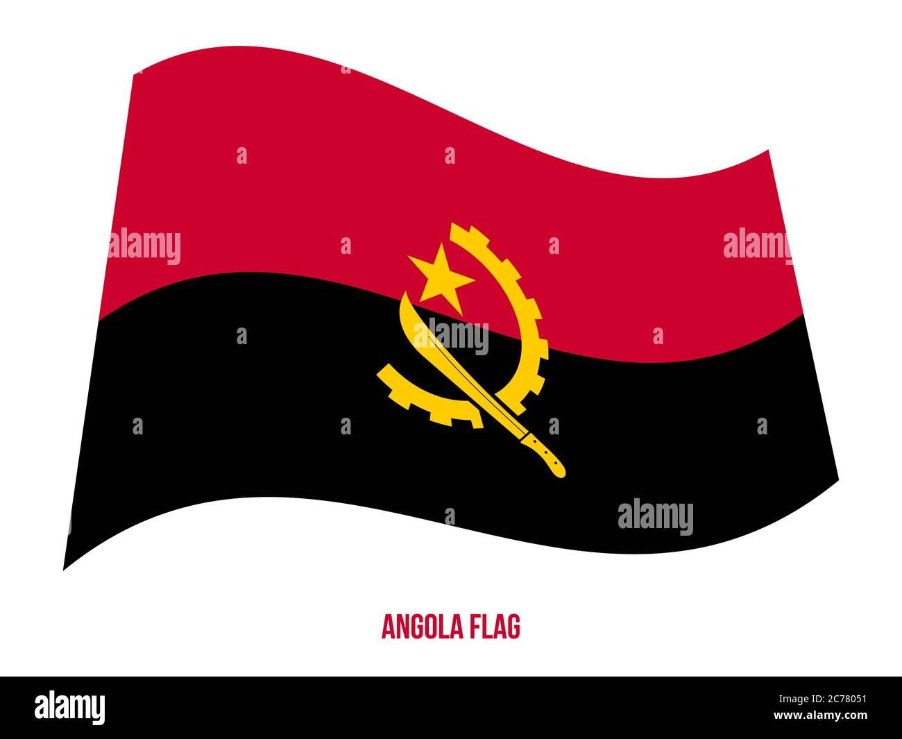 Angola Flag Waving Vector Illustration on White Background. Angola ...