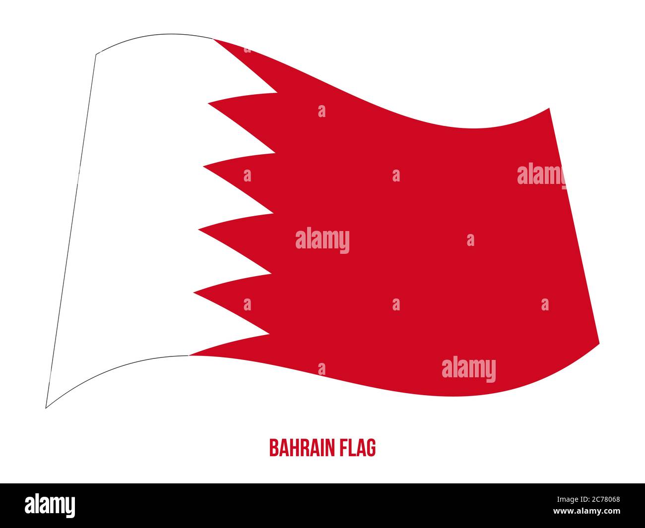 Bahrain Flag Waving Vector Illustration on White Background. Bahrain ...