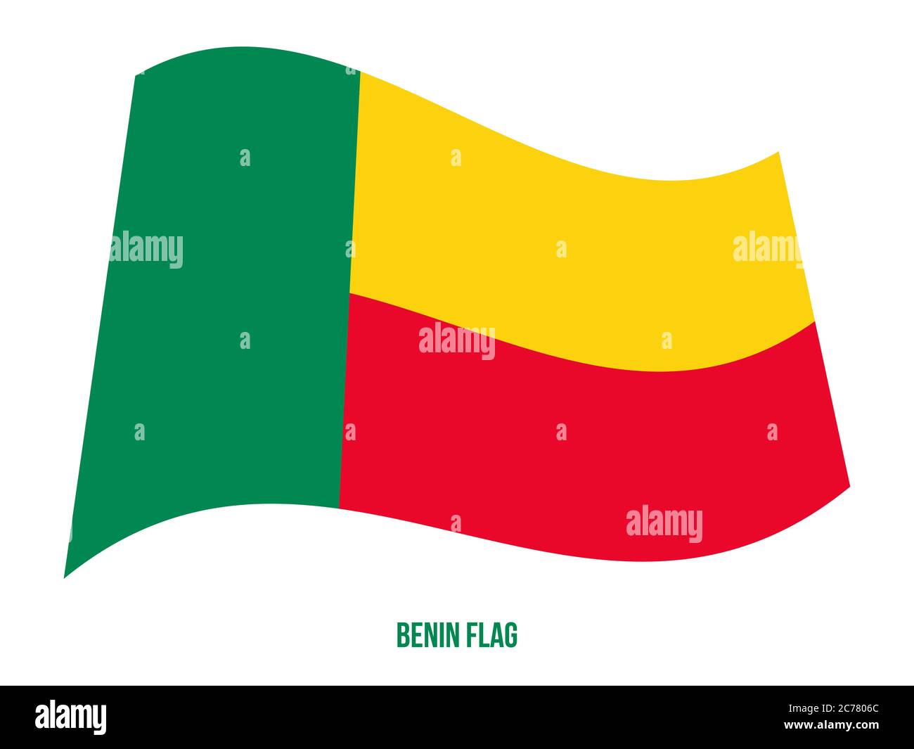 Benin Flag Waving Vector Illustration on White Background. Benin ...