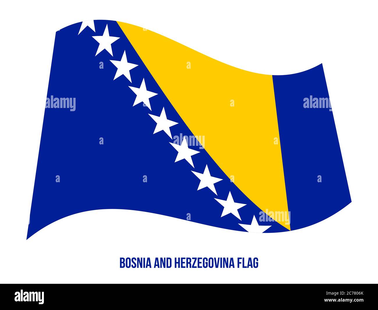 Bosnia and Herzegovina Flag Waving Vector Illustration on White ...