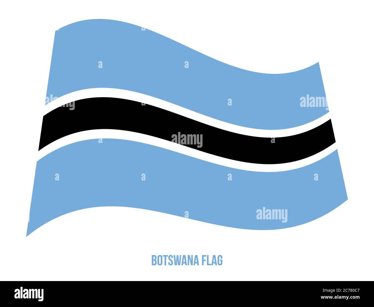 Botswana Flag Waving Vector Illustration on White Background. Botswana National Flag Stock ...