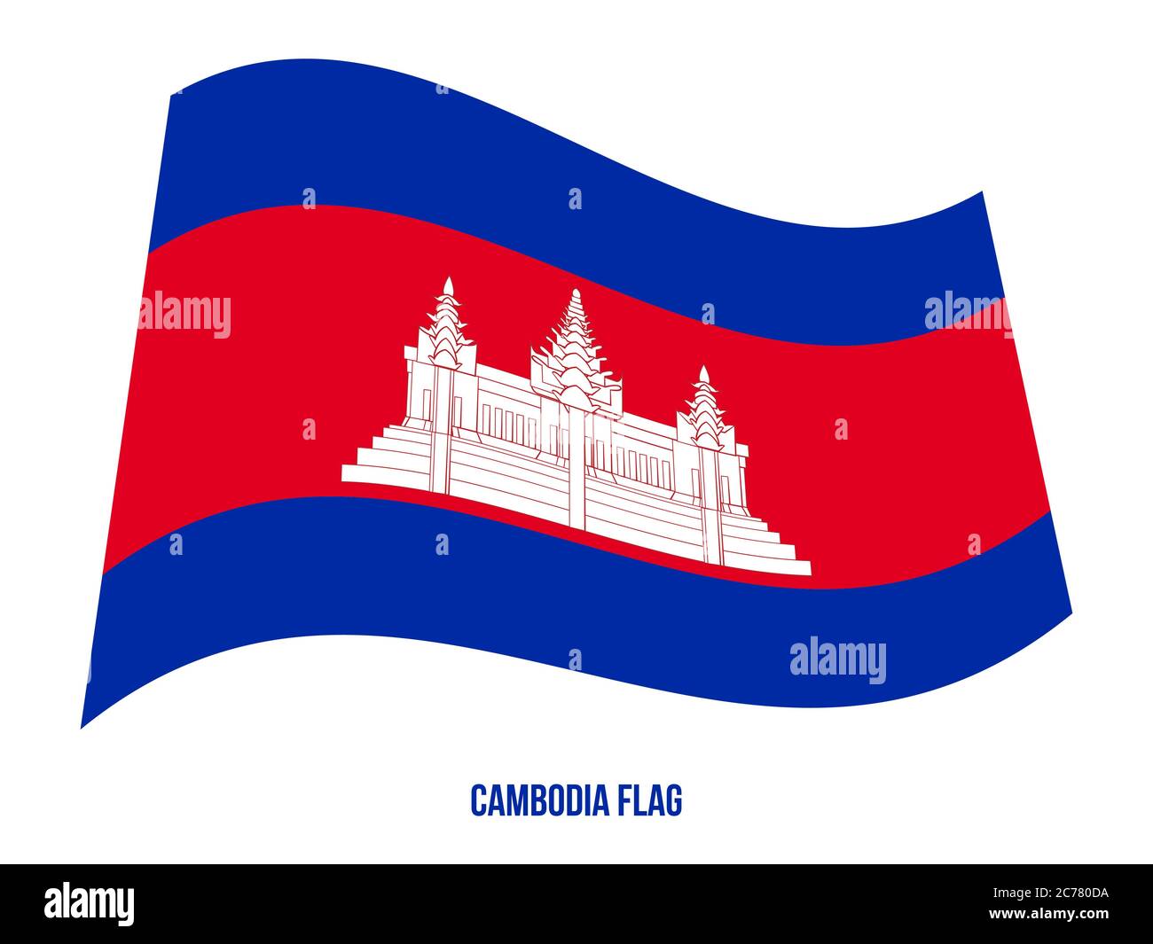 Cambodia Flag Waving Vector Illustration on White Background. Cambodia ...