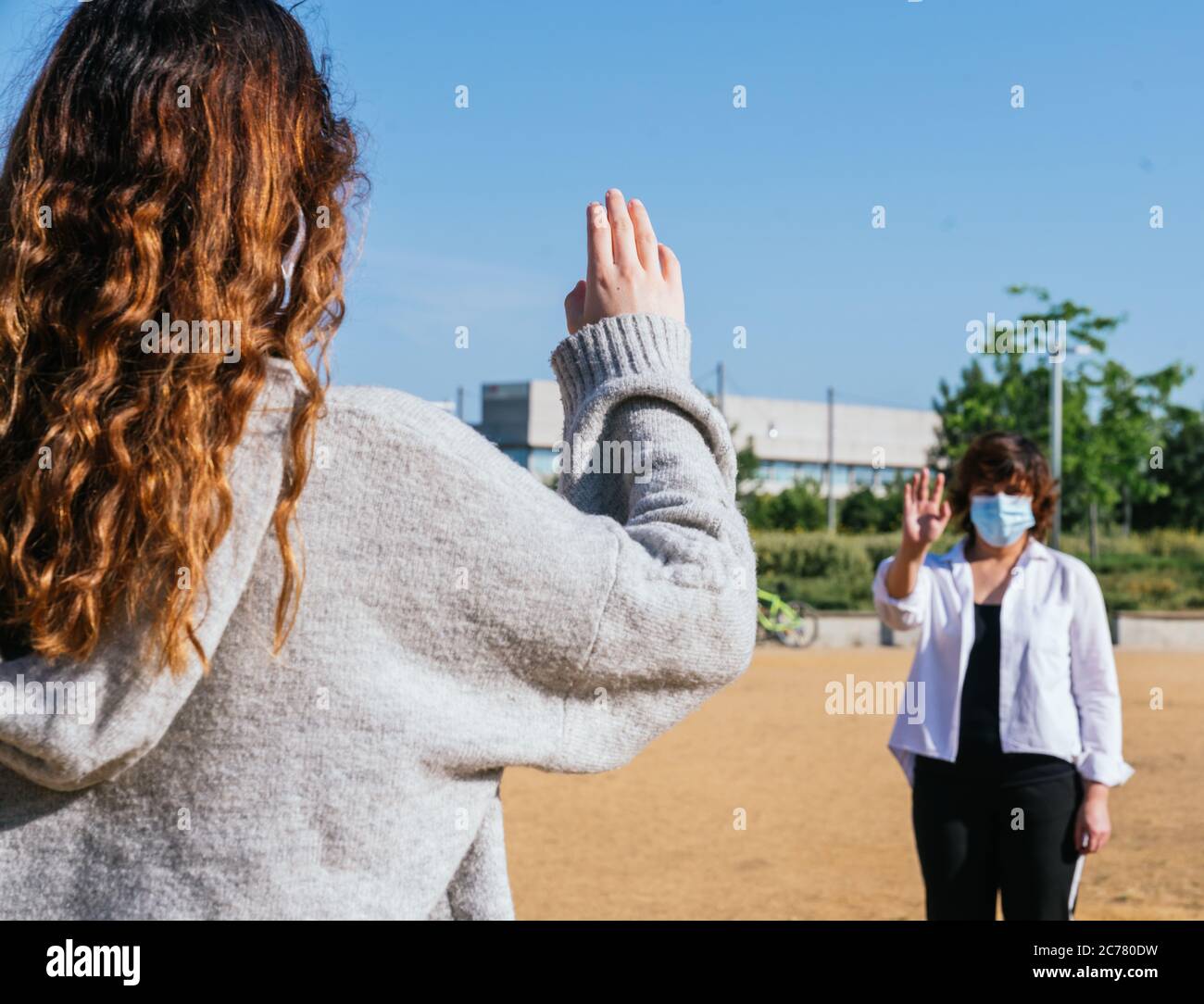 Greet each other from a distance hi-res stock photography and images ...