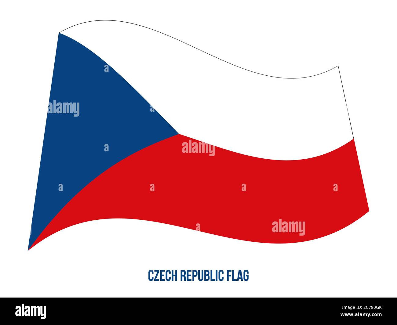 Czech Republic Flag Waving Vector Illustration on White Background ...
