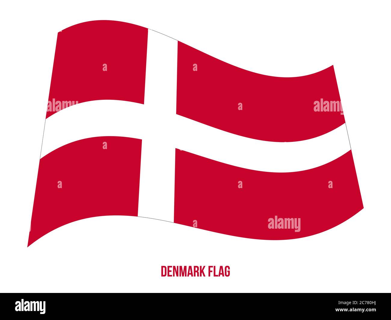 Denmark Flag Waving Vector Illustration on White Background. Denmark ...