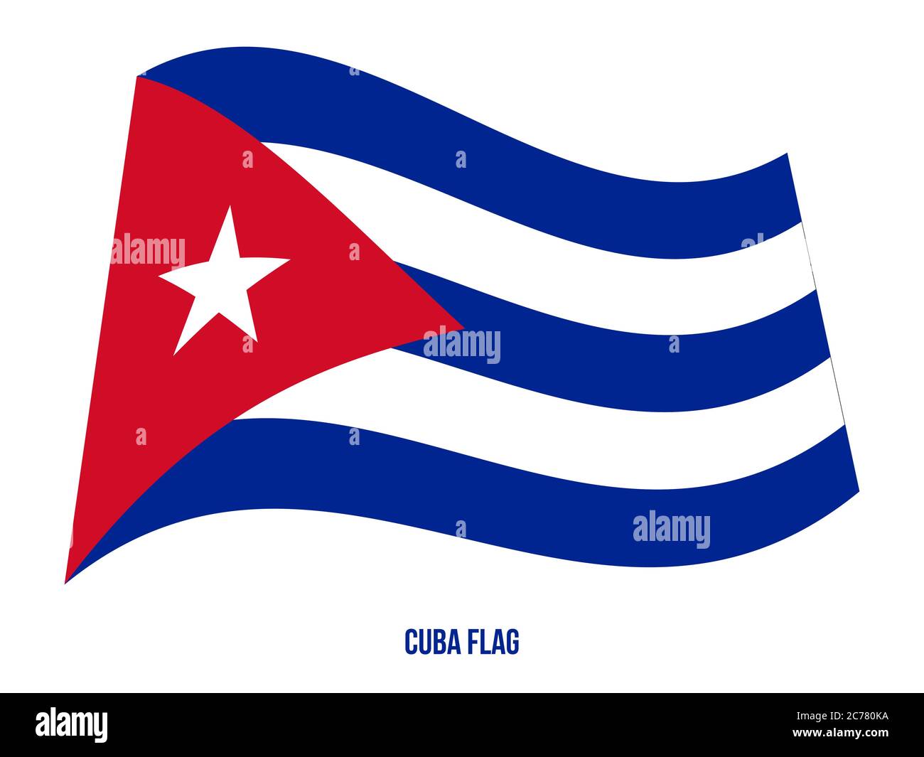 Cuba Flag Waving Vector Illustration on White Background. Cuba National ...