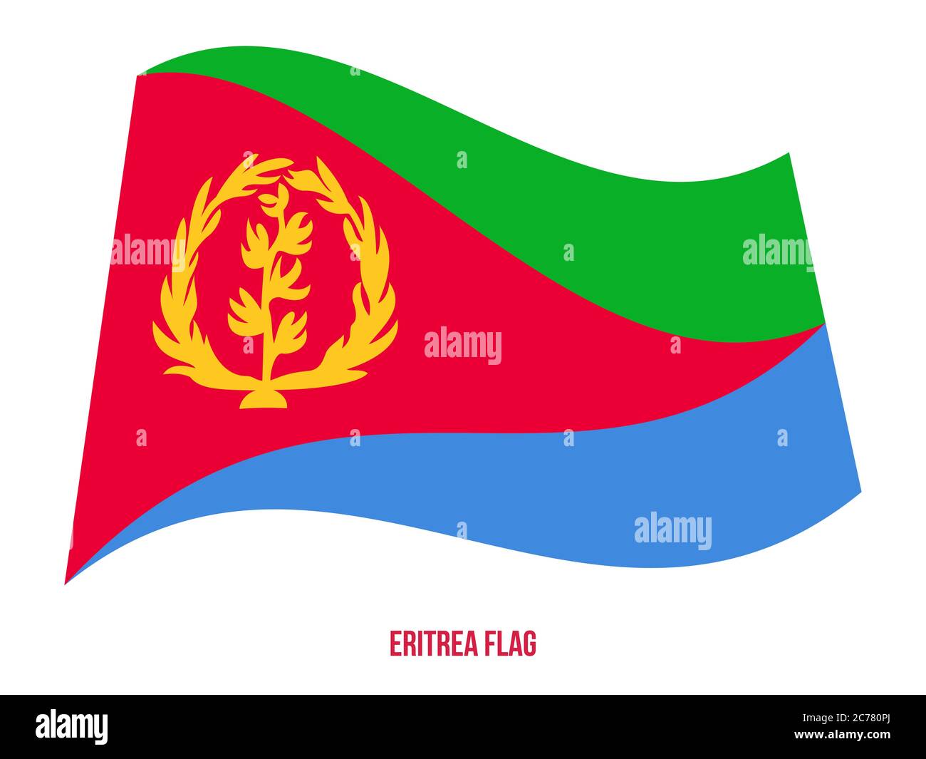 Eritrea Flag Waving Vector Illustration on White Background. Eritrea National Flag Stock Vector ...