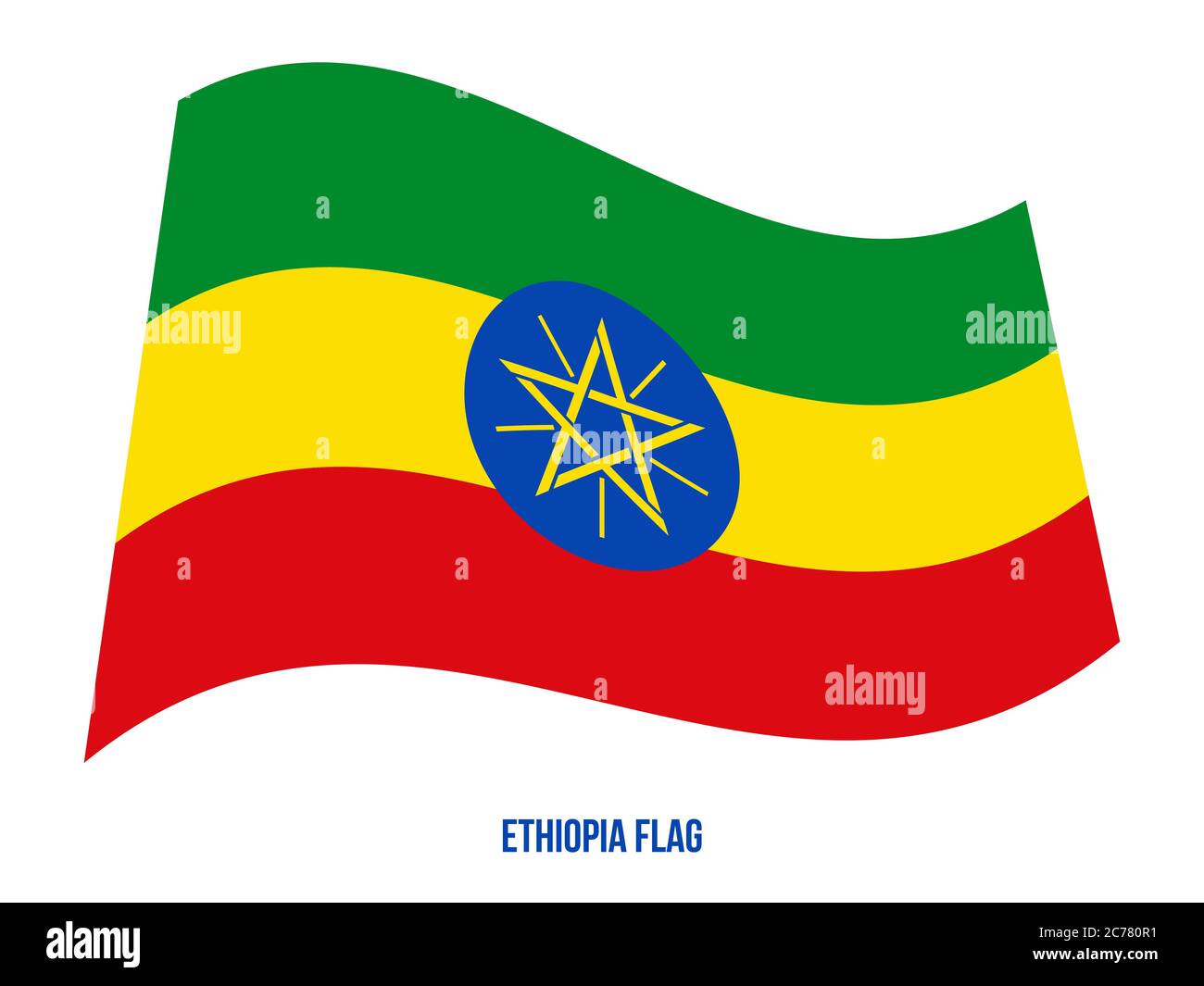 Ethiopia Flag Waving Vector Illustration on White Background. Ethiopia ...