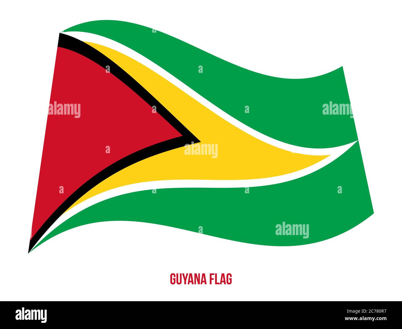 Guyana Flag Waving Vector Illustration on White Background. Guyana National Flag Stock Vector ...