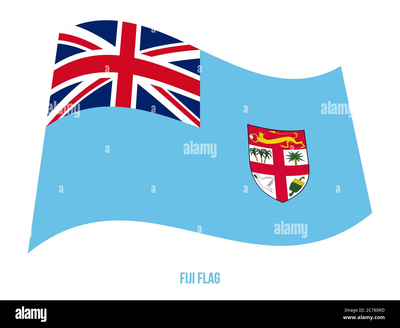 Fiji Flag Waving Vector Illustration on White Background. Fiji National Flag Stock Vector Image ...