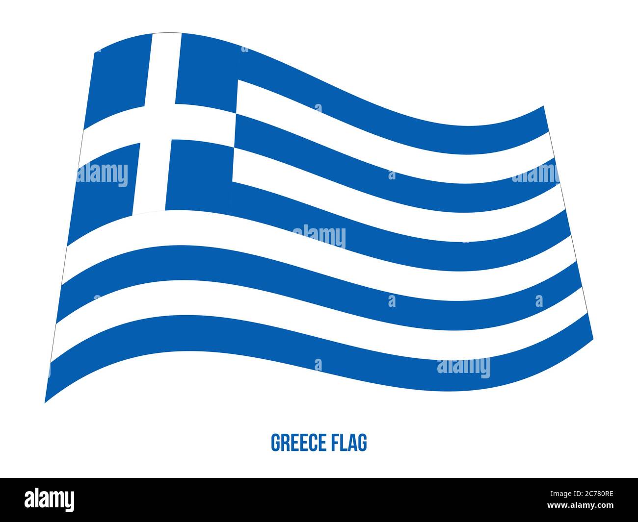 Greece Flag Waving Vector Illustration on White Background. Greece ...