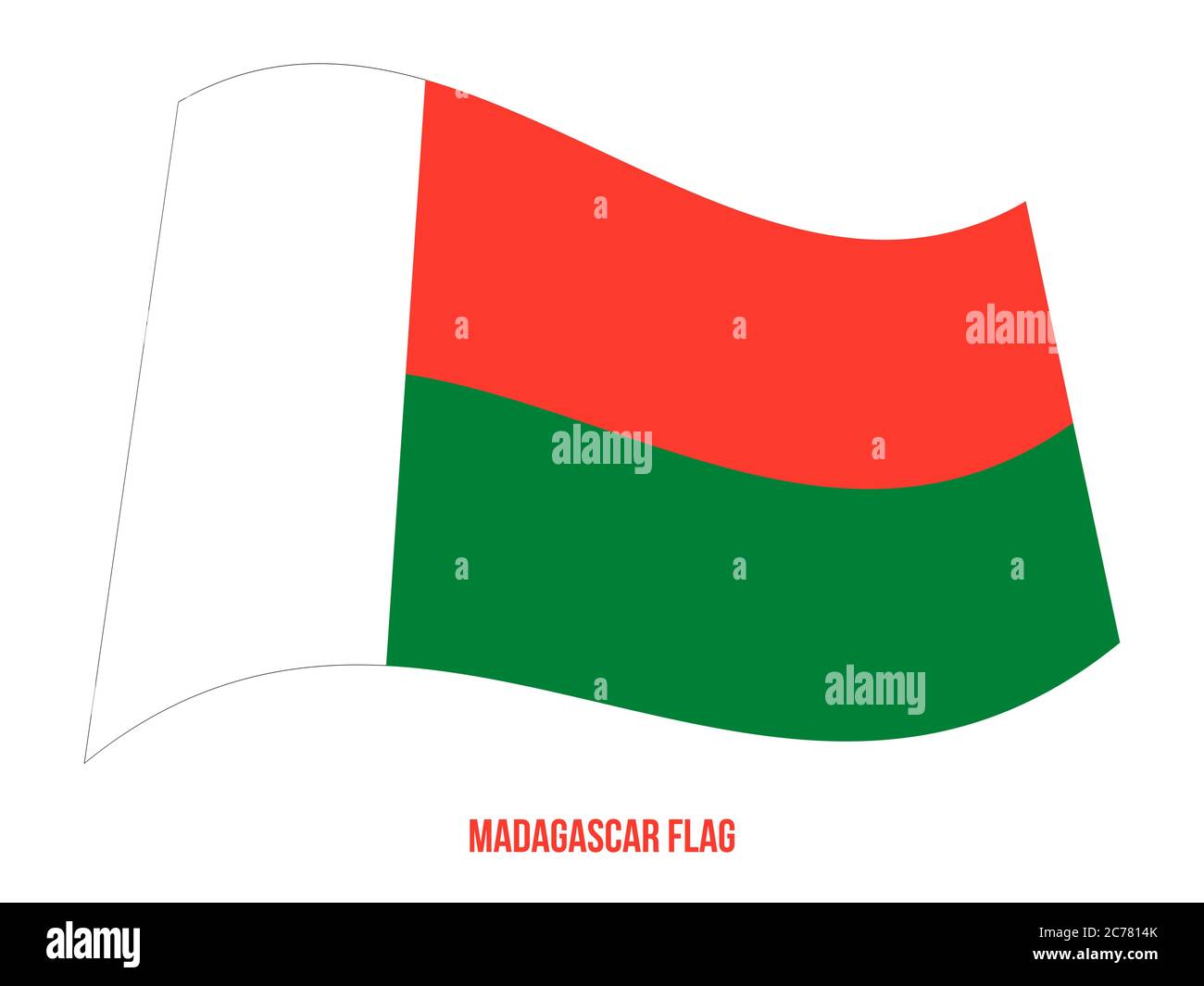 Madagascar Flag Waving Vector Illustration on White Background ...