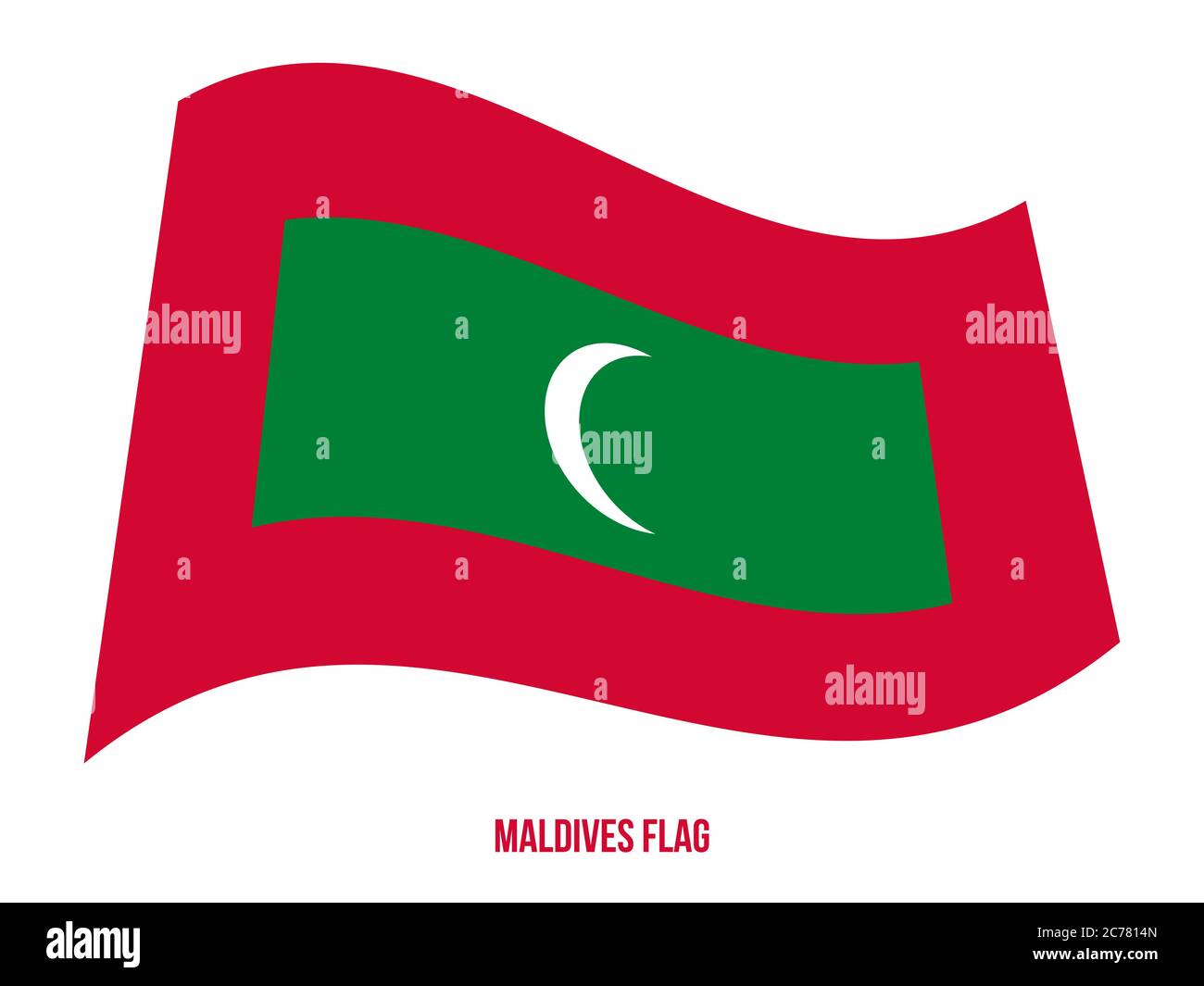 Maldives Flag Waving Vector Illustration on White Background. Maldives ...