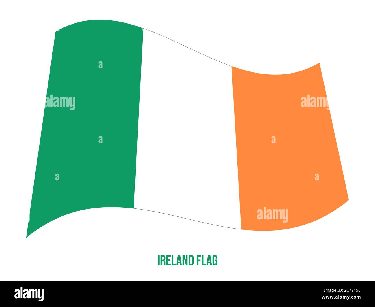 Ireland Flag Waving Vector Illustration on White Background. Ireland ...